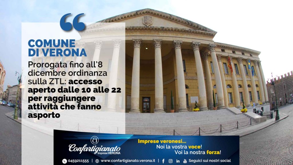 COMUNE DI VERONA – Prorogata all’8 dicembre ordinanza su ZTL: accesso ...