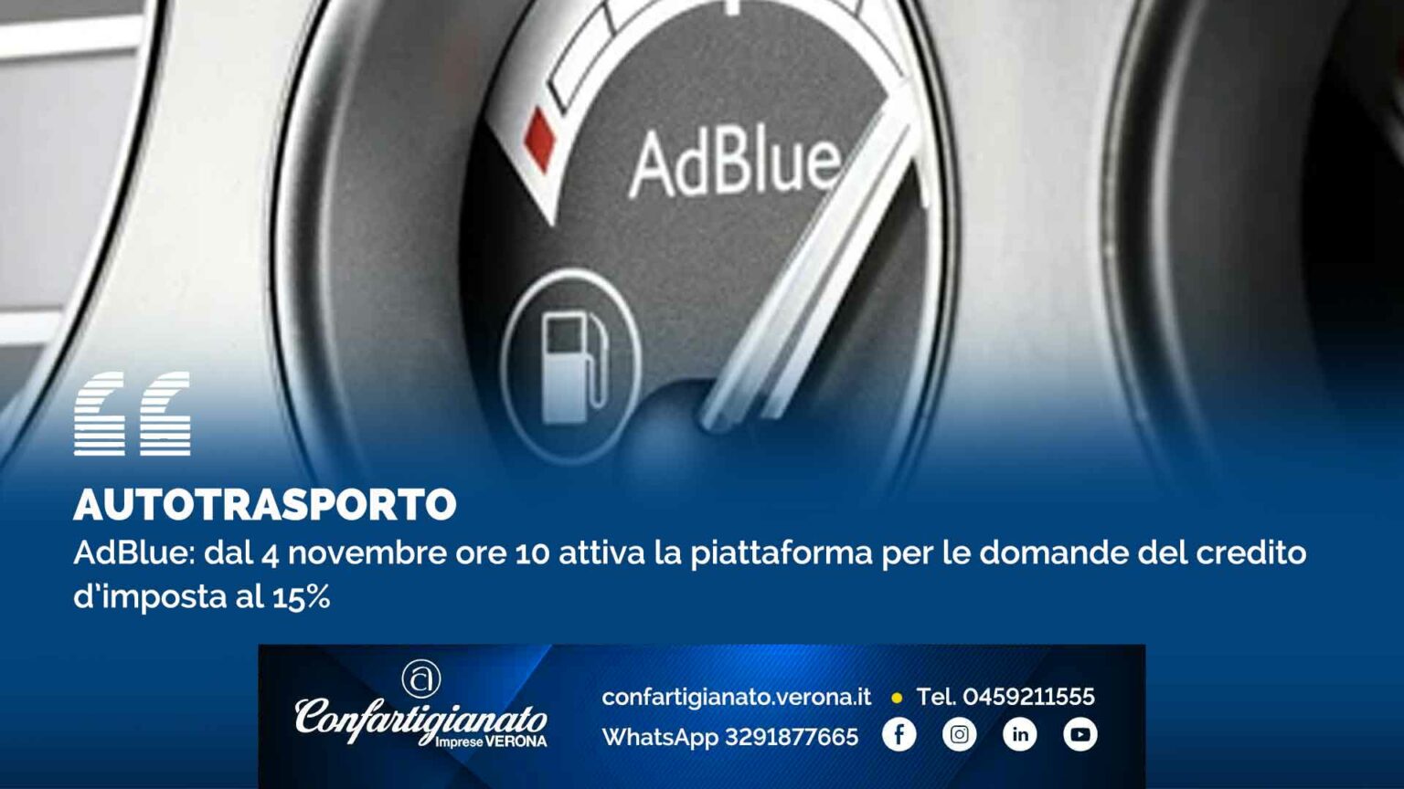 AUTOTRASPORTO – AdBlue: dal 4 novembre ore 10 attiva la piattaforma per le domande del credito d ...
