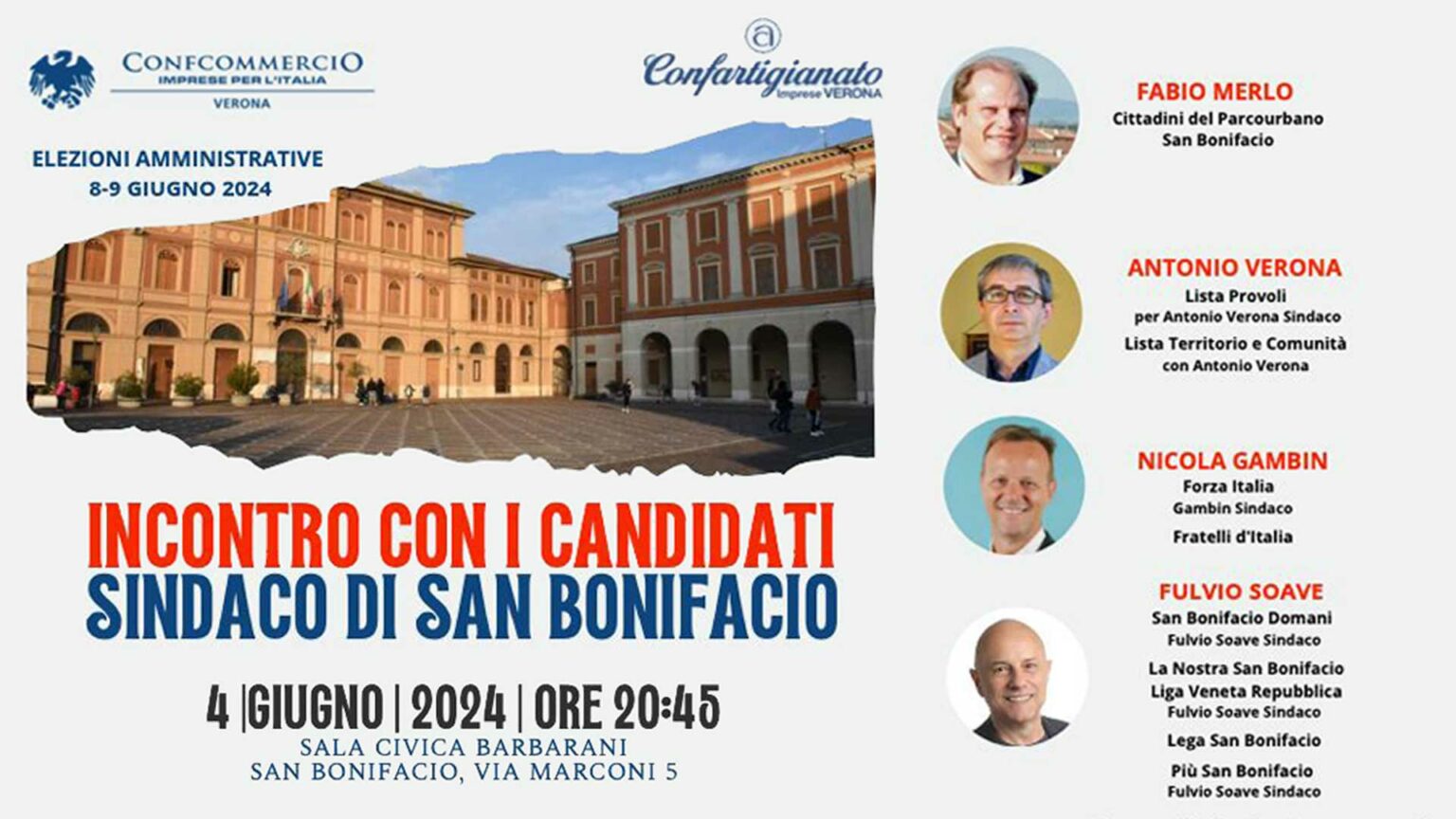 SAN BONIFACIO – Incontro con i candidati sindaco del Comune di San ...